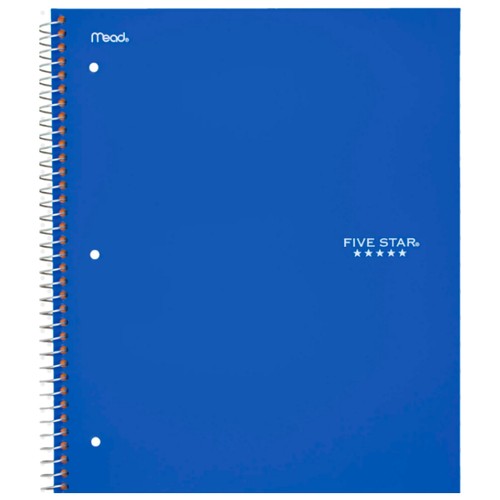 Five Star 1-Subject Notebook Wide Ruled Wire Bound 100 Sheets Color ...
