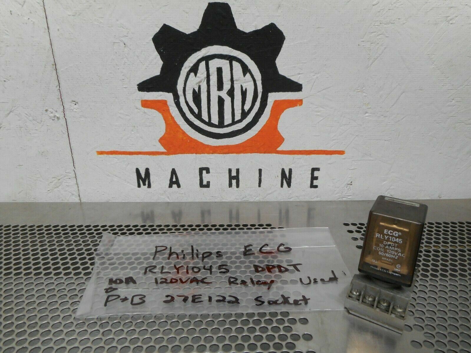Philips ECG RLY1045 10A 120VAC Relay DPDT & Potter & Brumfield 27E122 ...