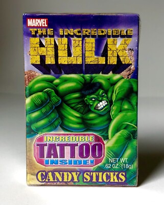 Vintage 2002 Marvel HULK Candy Sticks Box Container 3” bubble gum | eBay