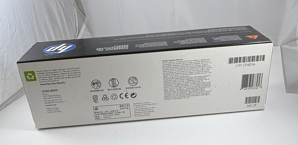 Genuine HP 201A CF401A Cyan Toner Cartridge LaserJet Pro - New/Factory ...