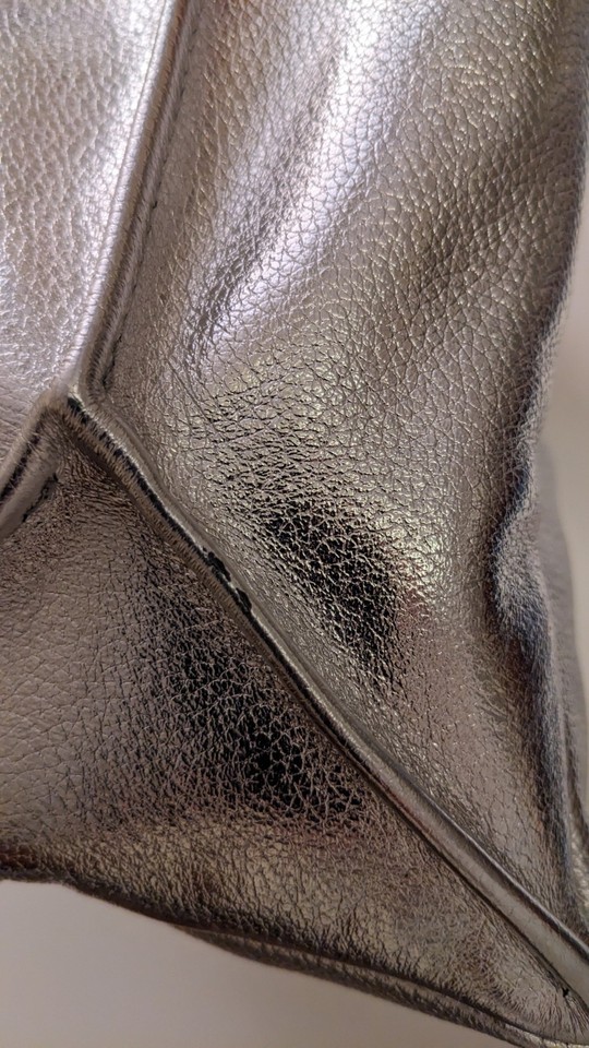 Ampersand as Apostrophe Silver Metallic Half Tote 100% Leather NWT $487 ...