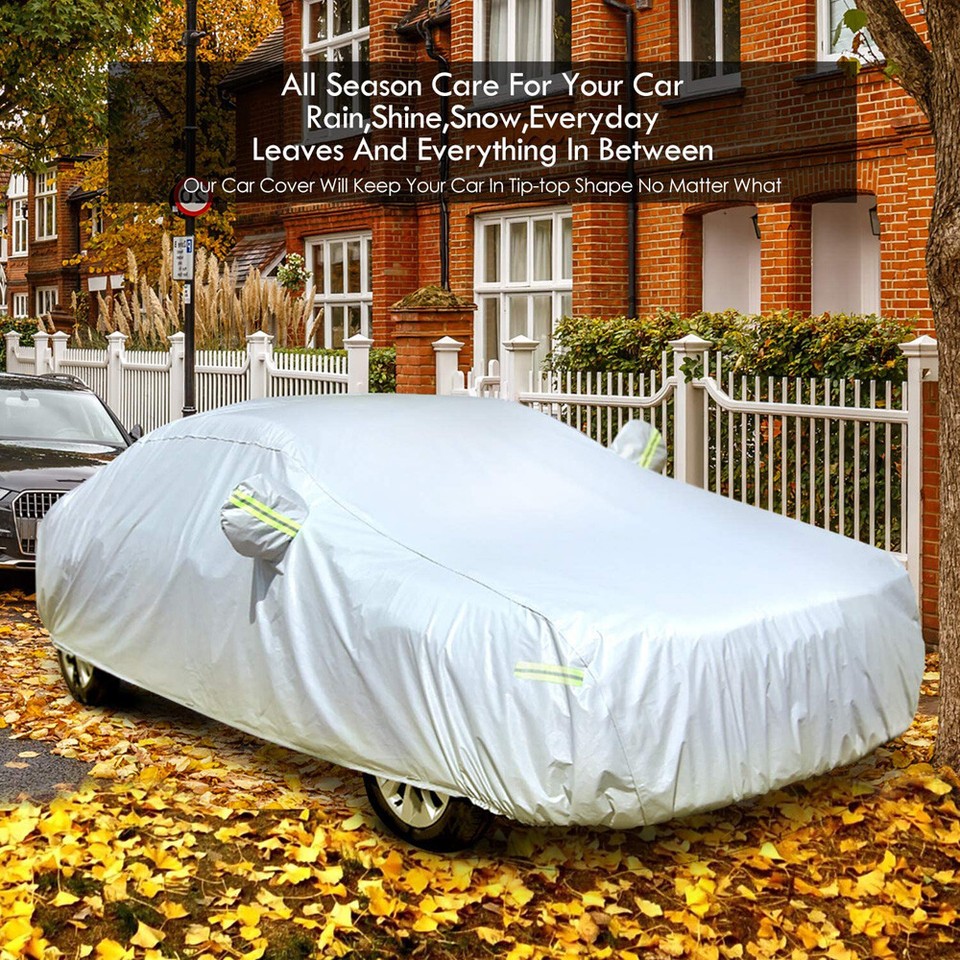 6-Layer Waterproof Car Cover All Weather Protection for Sedan Up to 185 ...