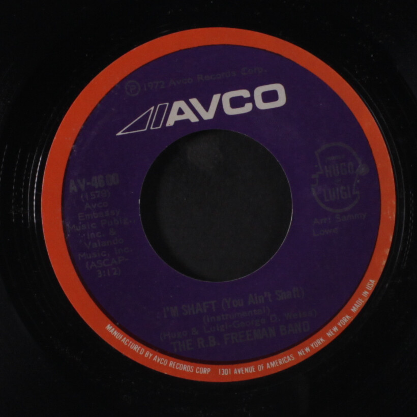 R.B. FREEMAN: i'm shaft / instrumental Avco 7" Single 45 RPM | eBay