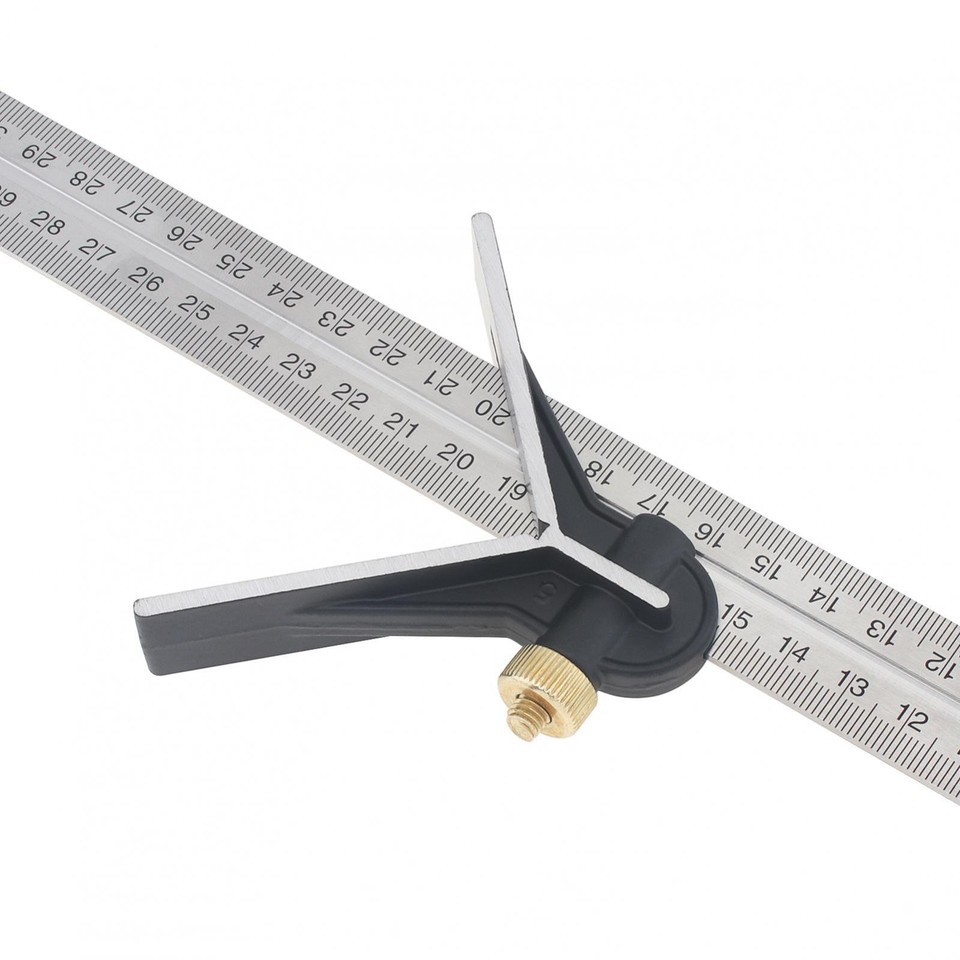 12" Combination Protractor Tri- Square Angle Ruler Machinist Measuring ...