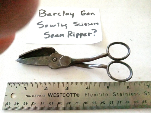 VINTAGE BARCLAY SEWING Scissors 4.7" Germany Rare Seamstress Tailor ...