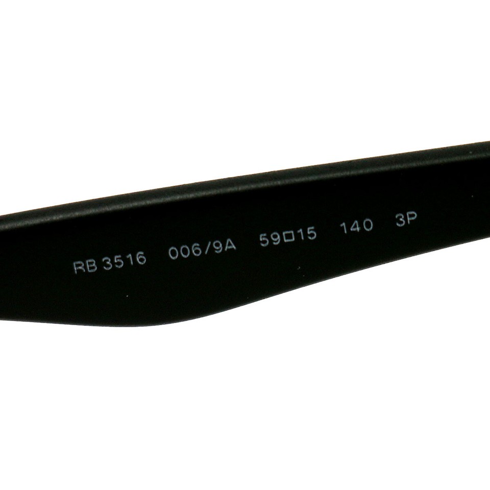 RAY-BAN AVIATOR MATTE BLACK POLARIZED GREEN G-15 SUNGLASSES RB3516 006 ...