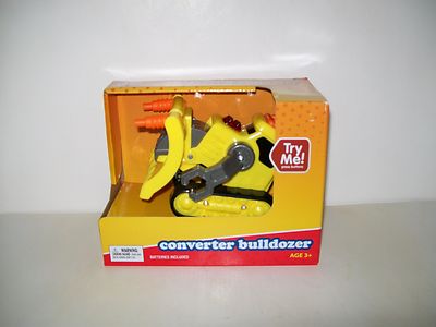 Play Right Bulldozer Robot Converter Toy Yellow Construction New | eBay