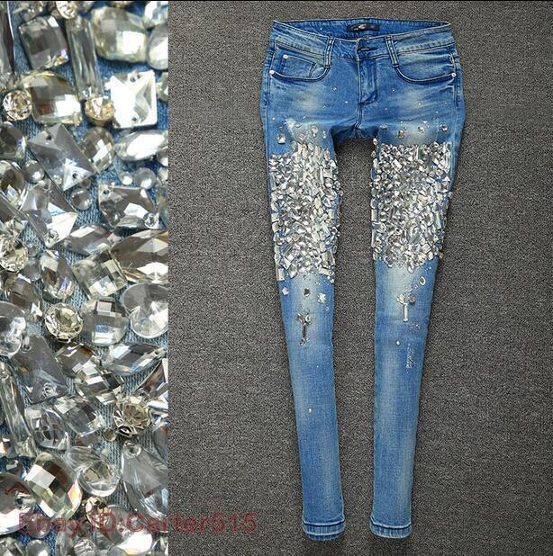Rhinestone Jeans For Women Straight Fit Rhinestone Jeans | Women's