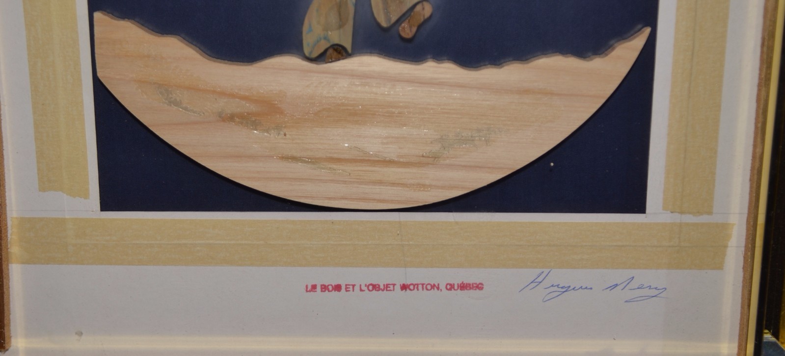 UNIQUE SIGNED CUT WOOD SANDWICHED FRAMED ART WOTTON QUEBEC | eBay