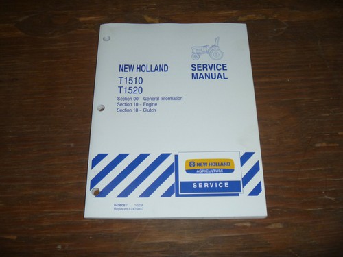 New Holland T1510 T1520 Tractor Engine Clutch Shop Service Repair ...