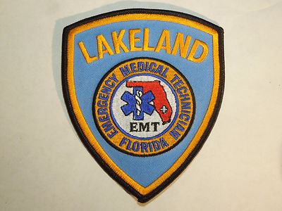 Lakeland Emergency Medical Tech Florida Shield Shape Shoulder Iron On ...