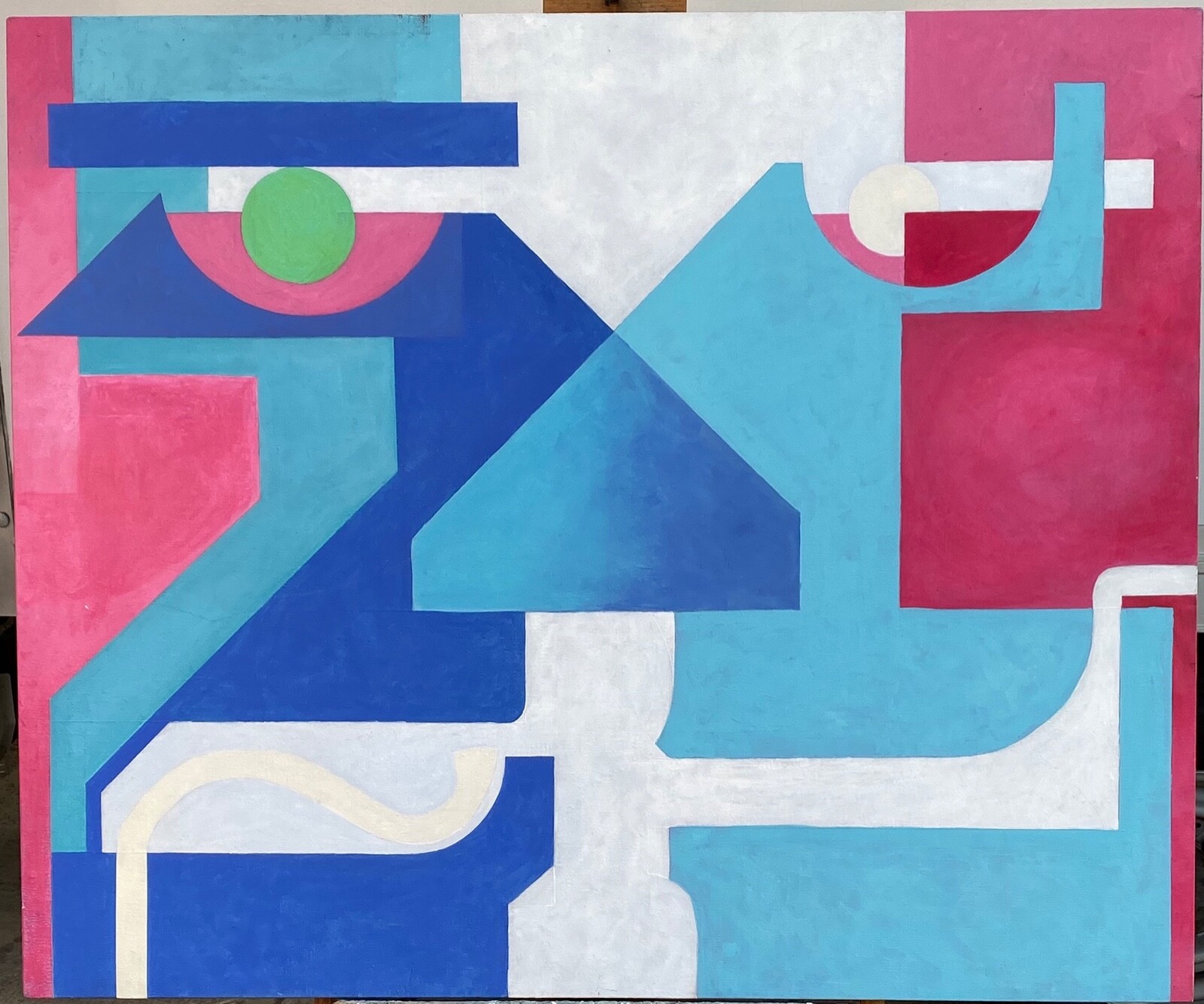 Ina Gilbert Painting 40”x48” Toronto Canada Abstract Cubism Modern Art ...