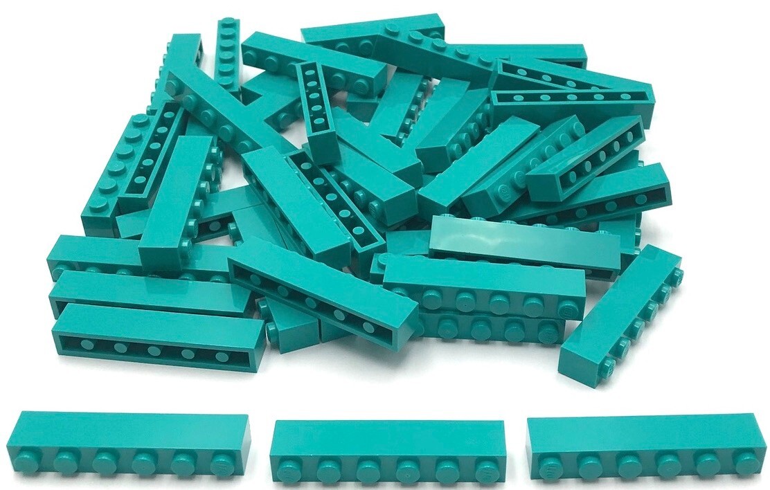 Lego 50 New Dark Turquoise Bricks Building Blocks 1 x 6 Stud Pieces | eBay