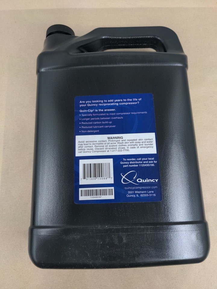 Quincy Compressor 1 gallon QUIN-CIP OEM SAE 30 reciprocating Compressor ...