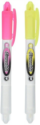 Promarx 64354 Dual Tip Erasable Highlighters Pink And Yellow 2 Count ...