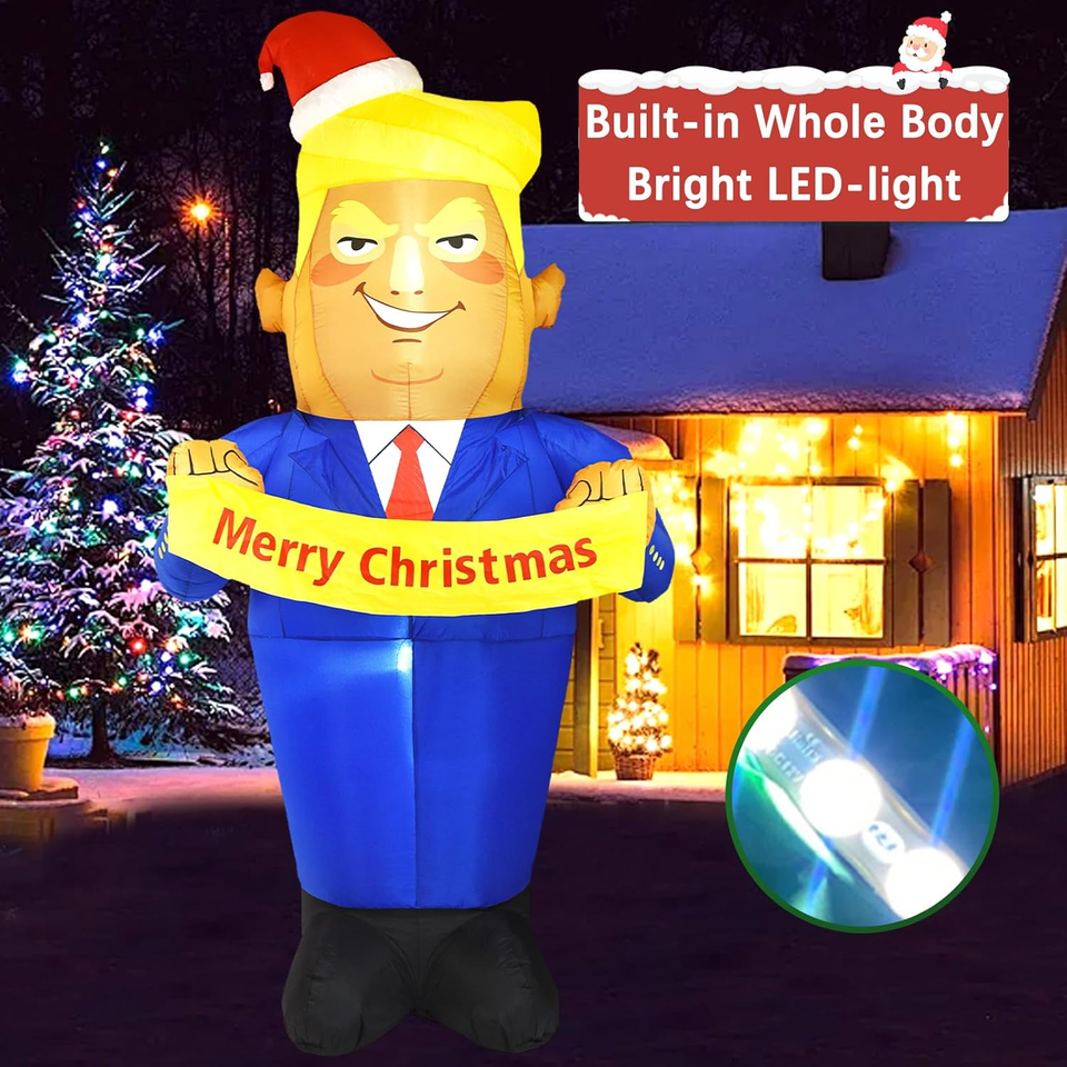 Christmas Inflatables Outdoor Decorations, 7.2 Ft LED Lighted Uncle Sam ...
