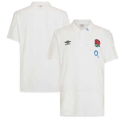 England Rugby Polo Shirt Men's Umbro White CVC Top - New | eBay UK