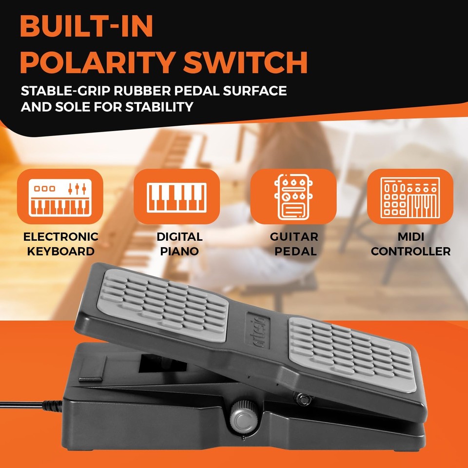 AP-EX Universal Expression Pedal with Polarity Switch and Non-Slip ...