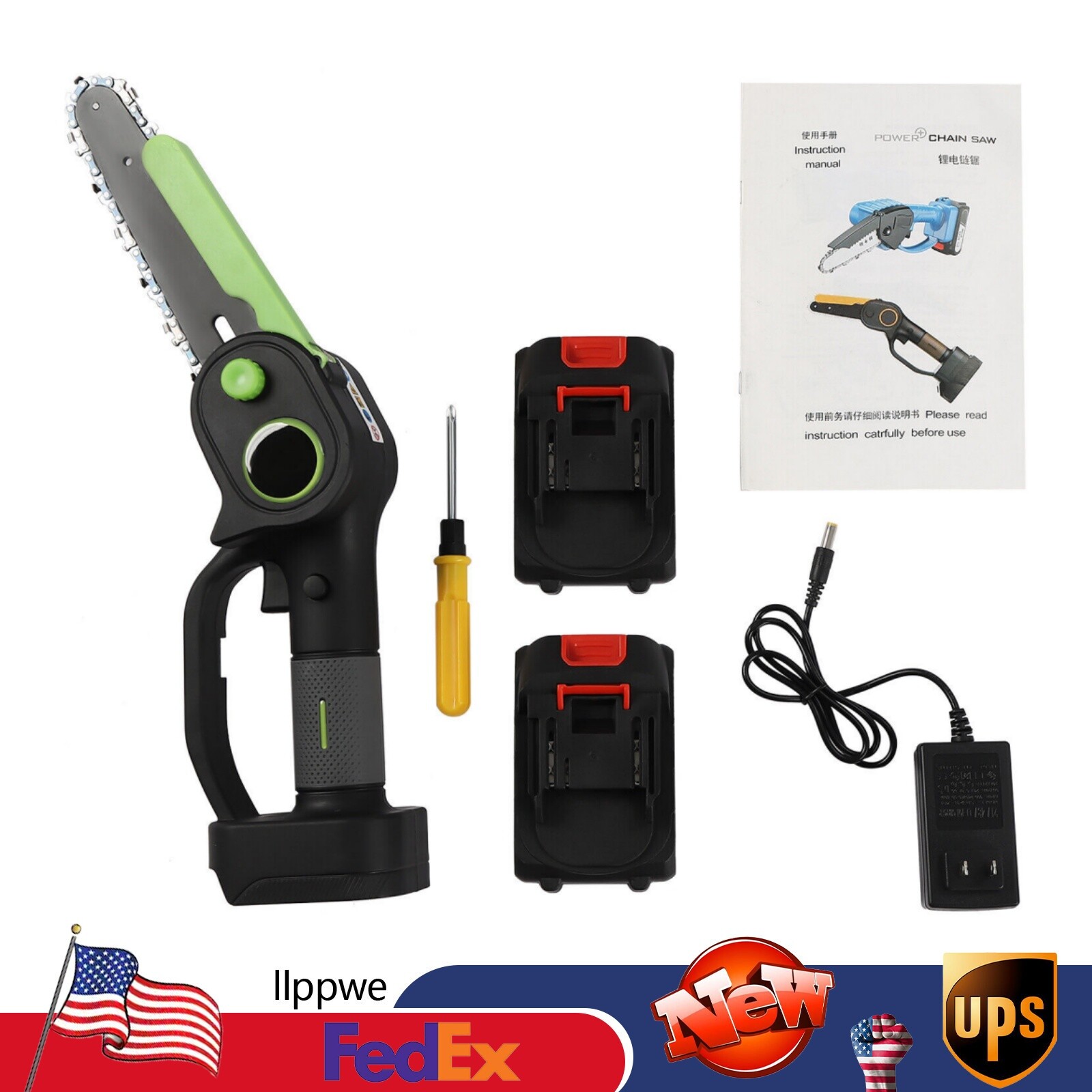 6in Mini Handheld Electric Chainsaw Cordless Chain Saw Wood Cutter ...