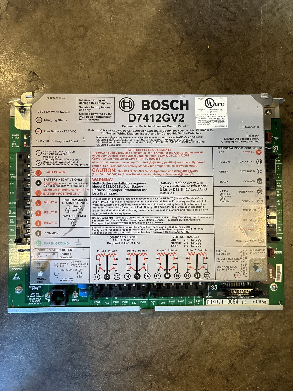 BOSCH D7412GV2 ALARM CONTROL PANEL | eBay
