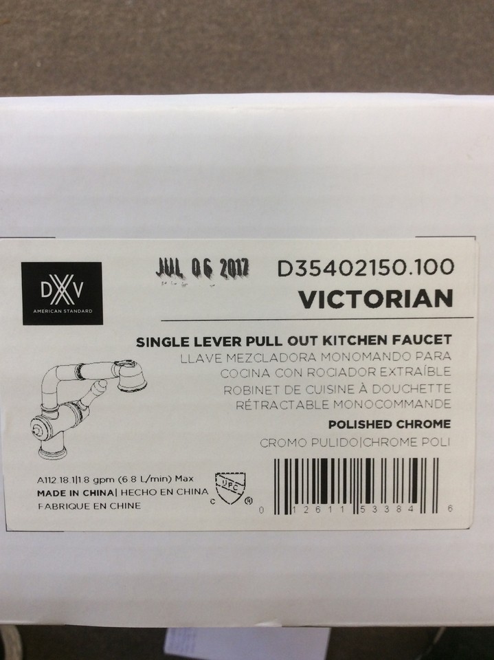 DXV Victorian Kitchen Faucet Pulldown in Polished Chrome D35402150.100 ...