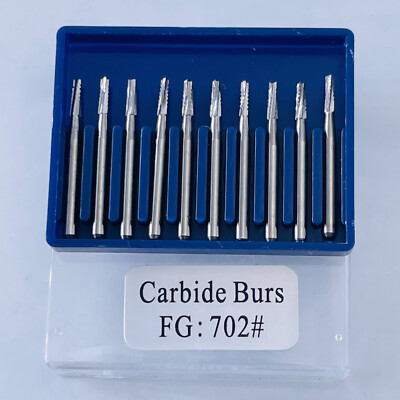 10 Pcs/Pack Dental Tungsten Steel Carbide Burs FG-702 For High Speed ...