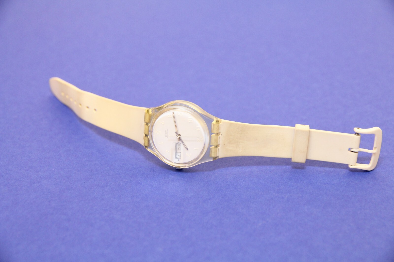 RARE Vintage SWATCH Day/Date Lens Glass Watch AG1999 … - Gem