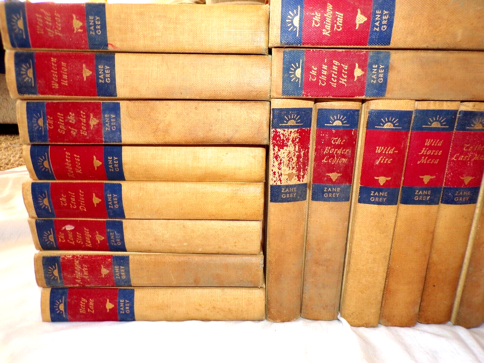 VTG Lot 33 Zane Grey Western Cowboy Novels Walter J Black Hardcover ...