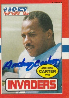 ANTHONY CARTER OAKLAND INVADERS SIGNED 1985 TOPPS USFL CARD #92 | eBay