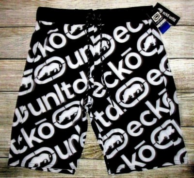MENS ECKO UNLTD RHINO BLACK LINED SWIM BOARD SHORTS SIZE S | eBay
