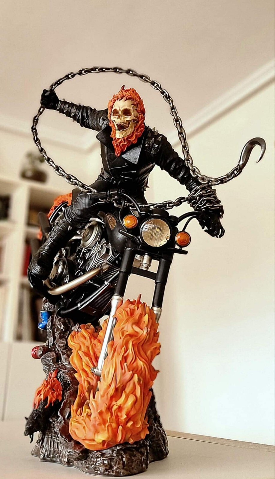 Custom 1/4 LL Digitals Marvel Ghost Rider Statue On Bike Franco ...