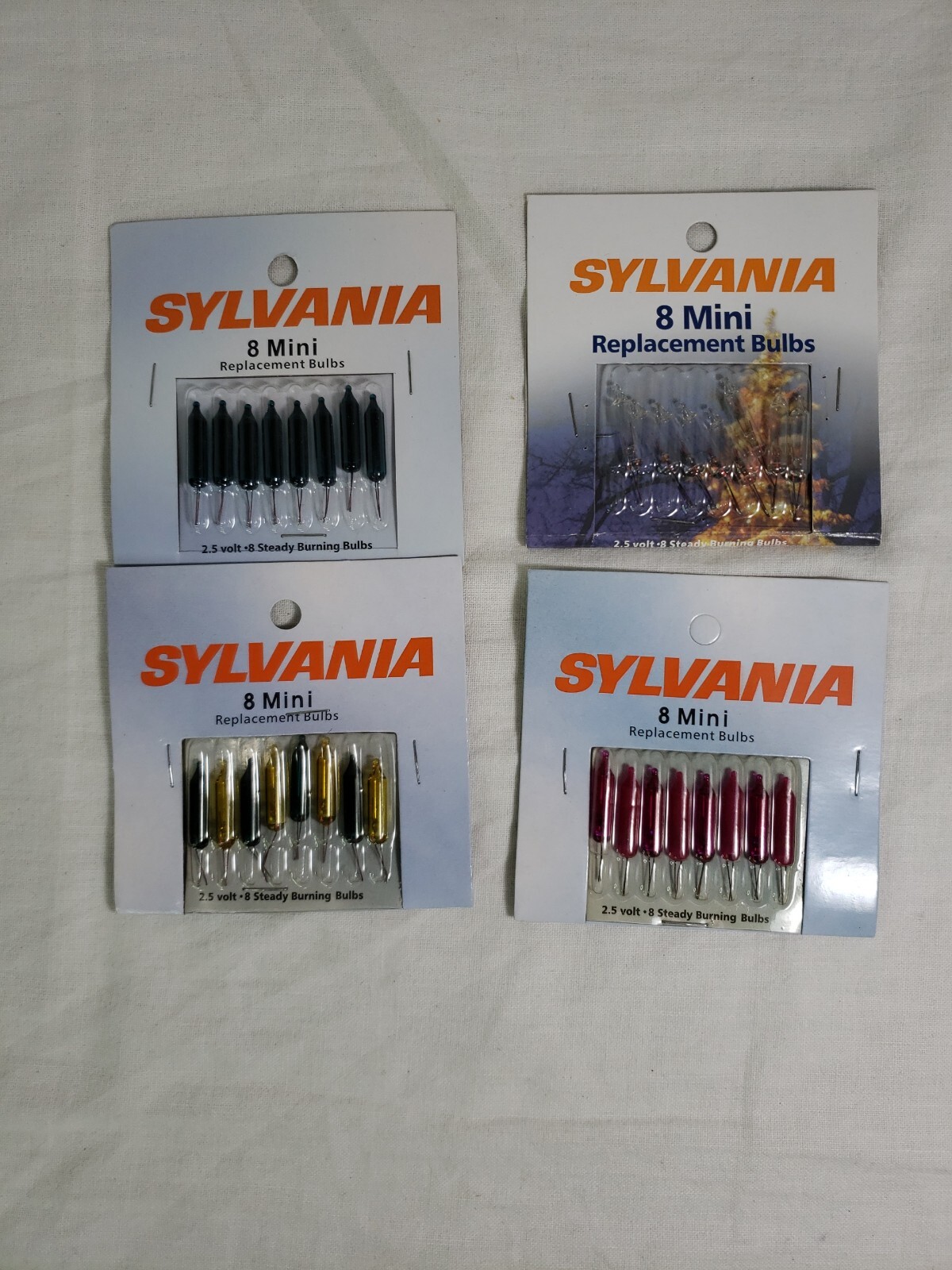 Lot Of 4 Packages Of Sylvania Mini Christmas Light Bulbs 2.5 Volt | eBay