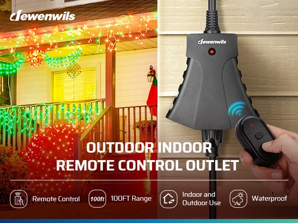 Outdoor Remote Control Outlet, Wireless Remote Outlet Power Switch ...