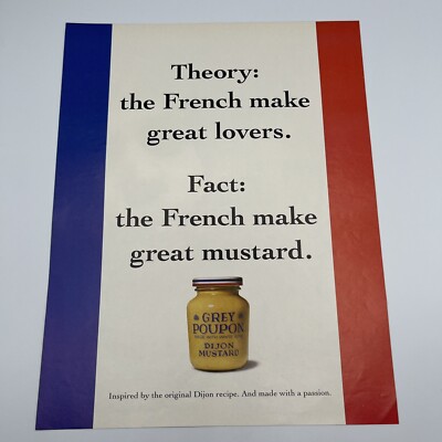 1993 Grey Poupon Dijon Mustard Print Ad 9.5"x12" the French make great ...