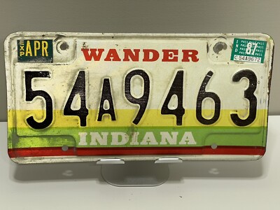 1987 Indiana License Plate - Wander - # 54 A 9463 - Montgomery County ...