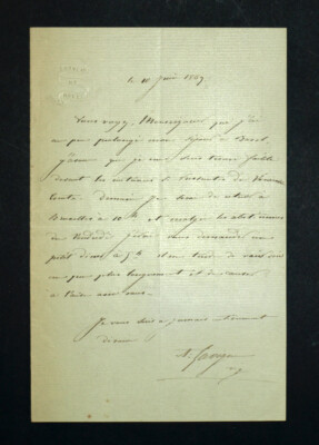 The Father LAVIGNE Handwritten Letter with Cold Stamp from Château de ...