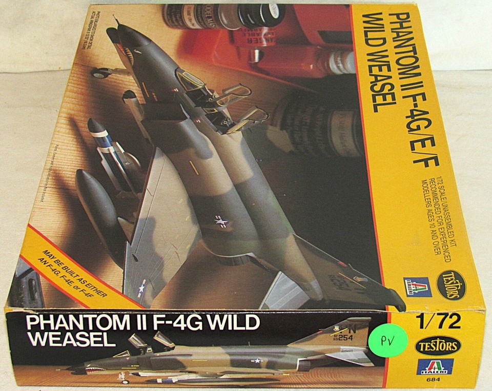 Testors #684 Phantom II F-4G/E/F Wild Weasel 1:72 Scale Open Box - NOS ...