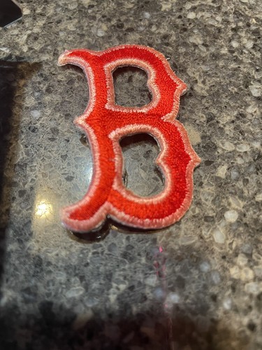 2 Boston Red Sox Hat Logo Patchs Embroidered Emblem Red W/ Pink Trim 2. ...
