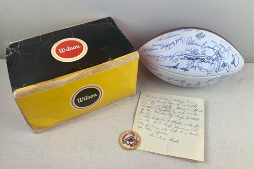 1969-70 Kansas City Chiefs Team Signed Football Super Bowl IV Champions ...