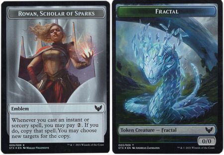 MTG Strixhaven - Fractal 0/0 & Rowan, Scholar of Sparks [Token] (Foil ...