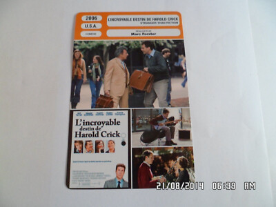 CARTE FICHE CINEMA 2006 L INCROYABLE DESTIN DE HAROLD CRICK Will ...