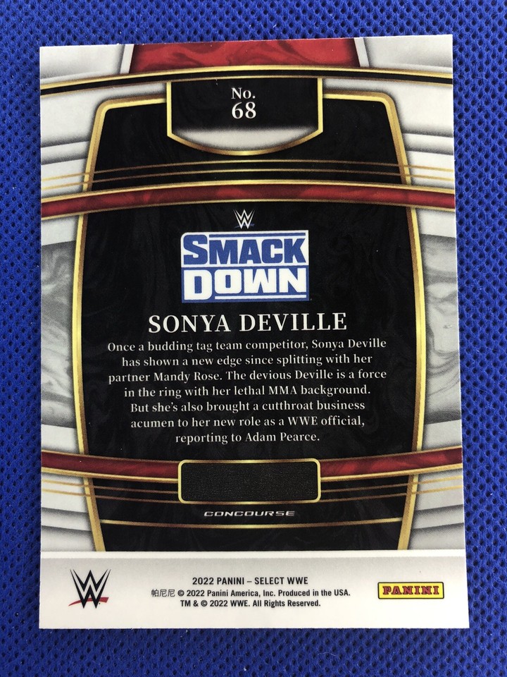 2022 #68 Sonya Deville Panini Select WWE SmackDown Concourse Red & Blue ...