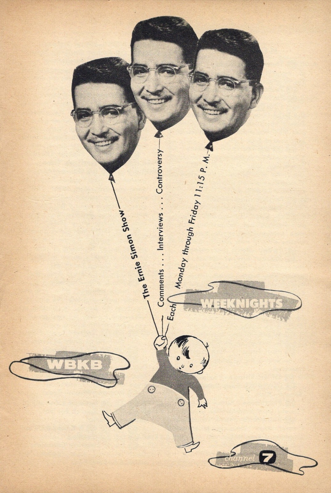 1956 WBKB CHICAGO TV AD~THE ERNIE SIMON SHOW Comments Interviews ...