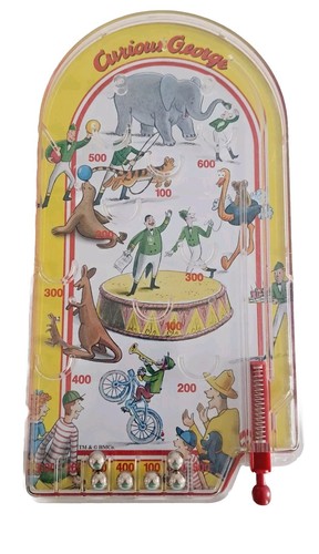 Curious George - Pinball Game Toy Retro Circus Monkey Handheld Travel ...