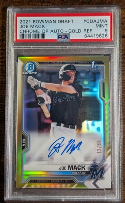 Joe Mack 2021 Bowman Chrome Draft Auto Gold Refractor 13/50 PSA 9 MINT ...