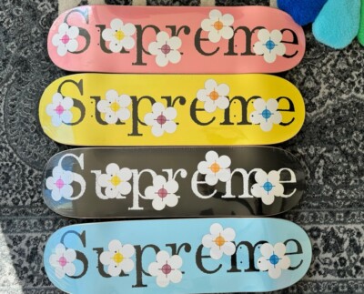 Supreme Flowers Skateboard Deck Black/Blue/Pink/Yellow Set of 4 | eBay