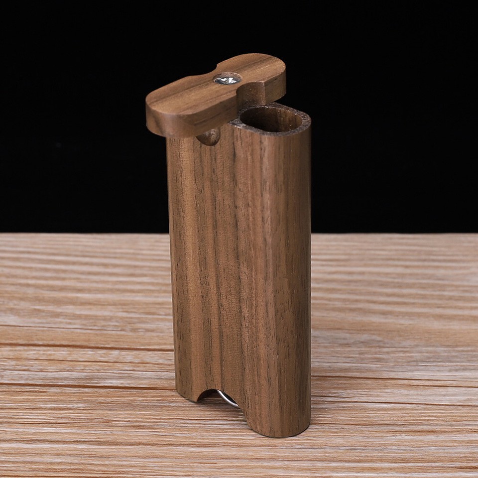 Wooden Dugout Stash Box Self Cleaning Metal One Hitter Tobacco Smoking ...