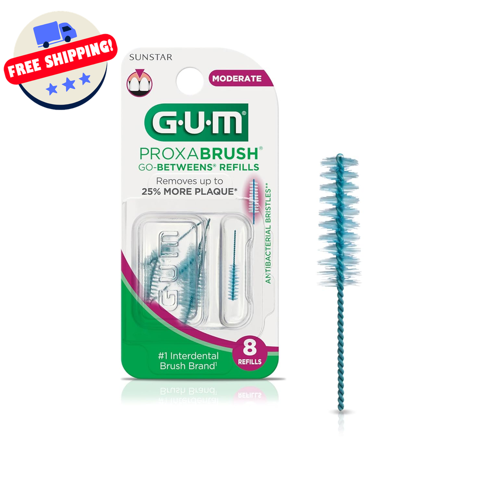 GUM Proxabrush Go-Betweens Refills - Reusable Interdental Brushes ...
