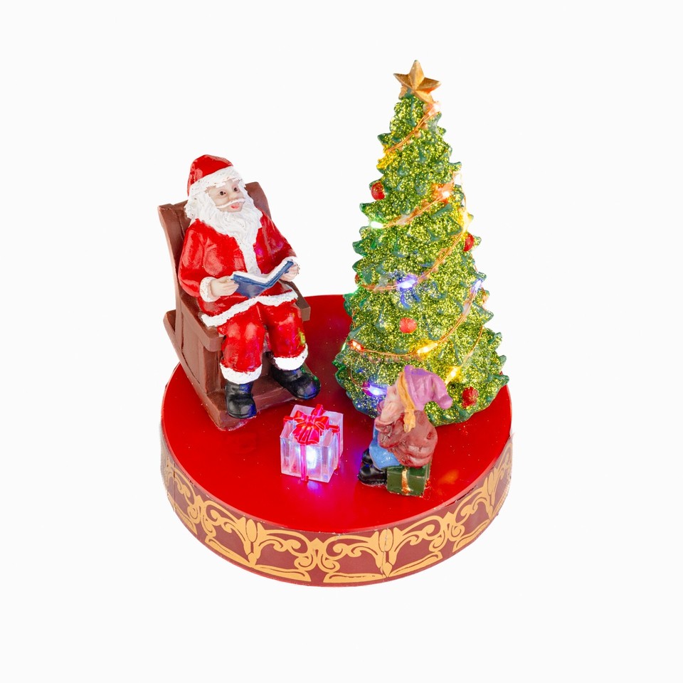 Christmas LED Santa Decoration Light Up Xmas Ornament Sitting Figure ...