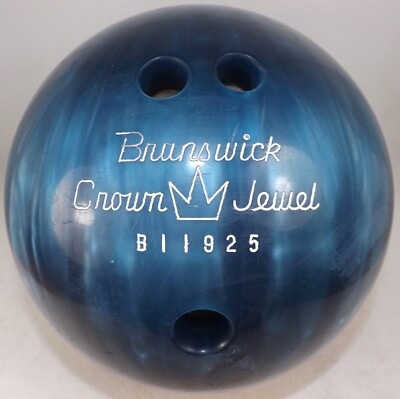 Vintage Brunswick Crown Jewel Bowling Ball 11 lbs, 9 oz. Blue Swirl ...